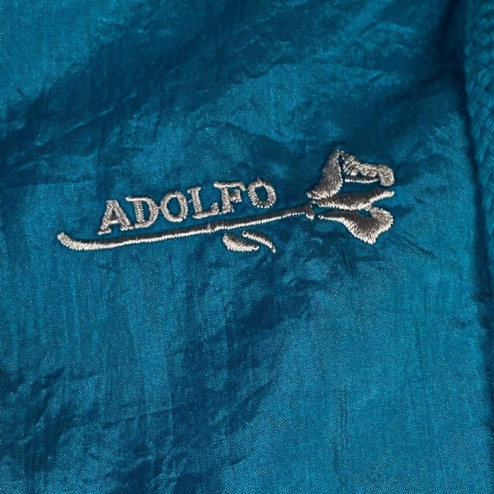 Rare 80s Green Adolfo Logo 2 Pc Track Suit Jogger Pan… - Gem